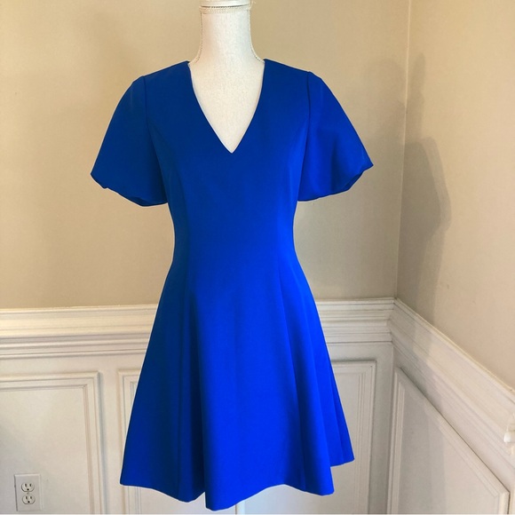 Milly | Dresses | Milly Royal Blue V Neck Fit And Flare Short Dress ...